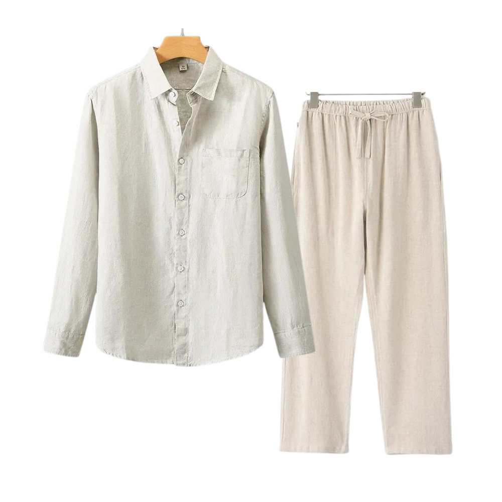 Old Money Linen Outfits (Long-sleeve)