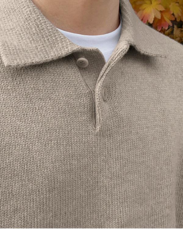 Woolen Button Half Zip | Old Money
